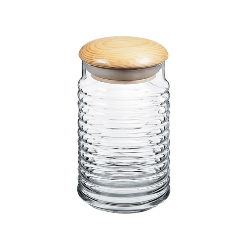 Retro Timber and Glass Storage Jar - Jacob Little Pty Ltd